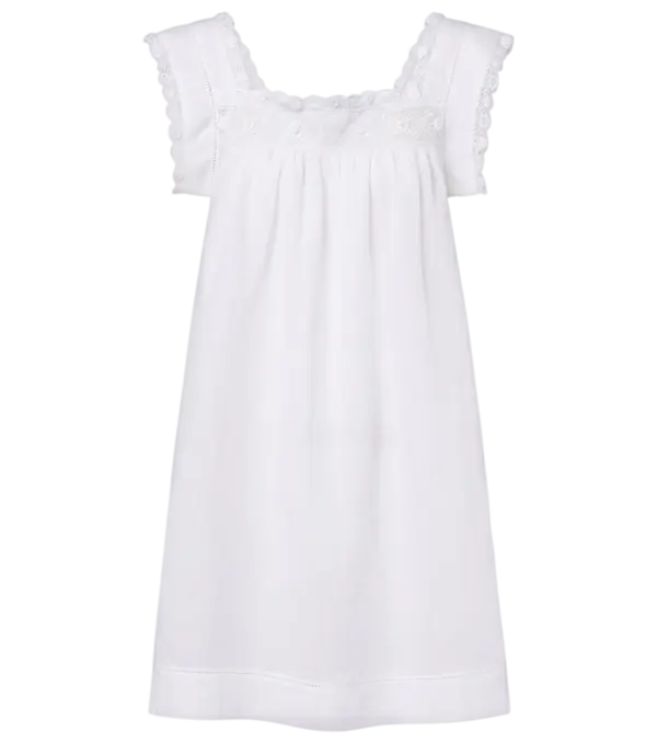 DÔEN Almadia Lace-trimmed Ramie Minidress - White