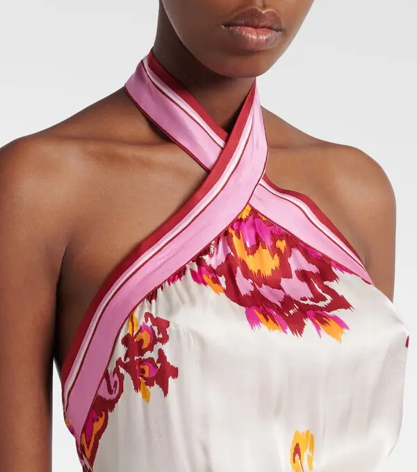 Poupette St Barth Manon Printed Satin Minidress - Pink