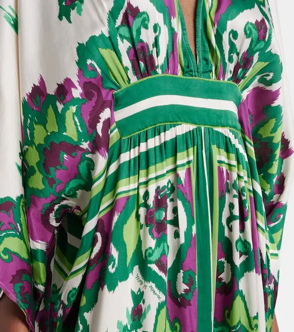 Poupette St Barth Sol Floral Satin Kaftan
