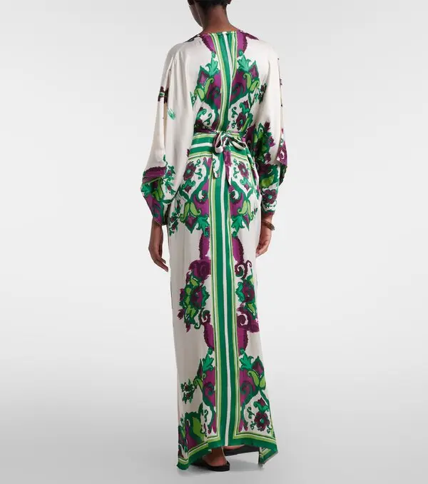 Poupette St Barth Sol Floral Satin Kaftan