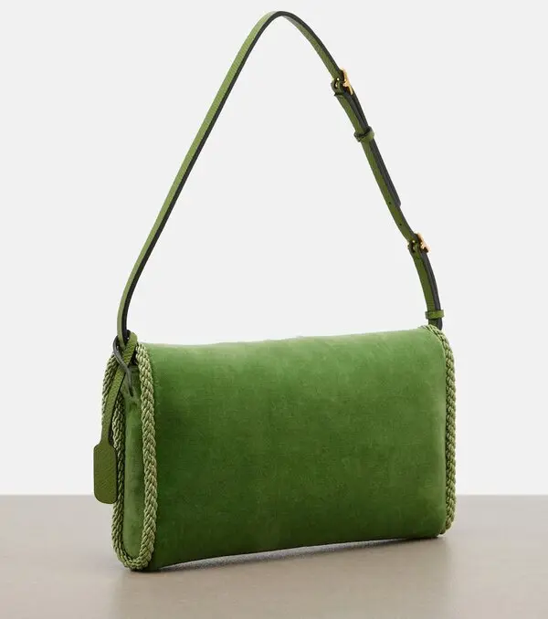 Valentino Garavani Devain Embellished Velvet Shoulder Bag