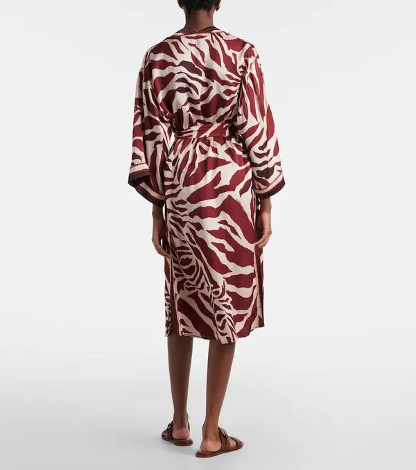 Poupette St Barth Erica Printed Satin Kaftan