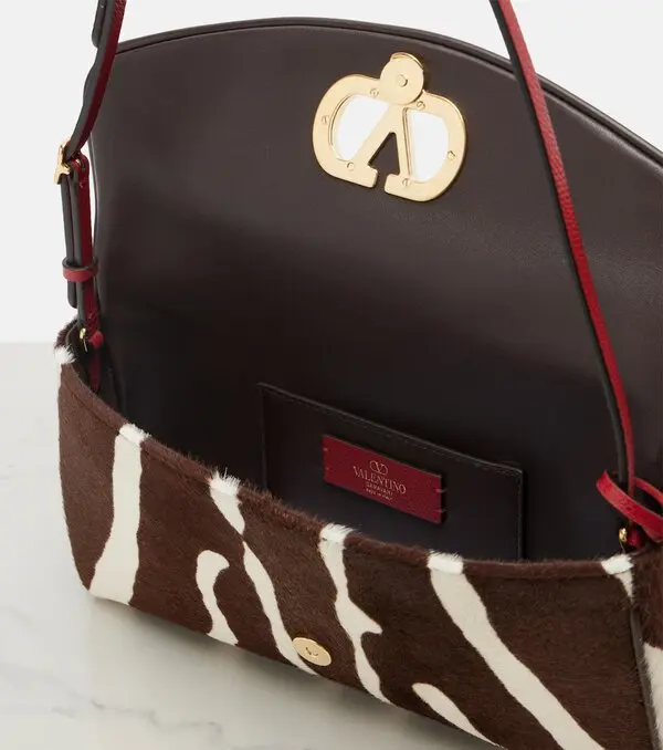 Valentino Garavani Devain Zebra-print Calf Hair Shoulder Bag