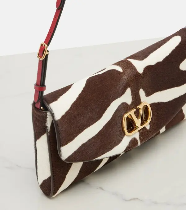 Valentino Garavani Devain Zebra-print Calf Hair Shoulder Bag