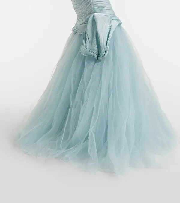 MARMAR HALIM Pleated Off-shoulder Bustier Gown