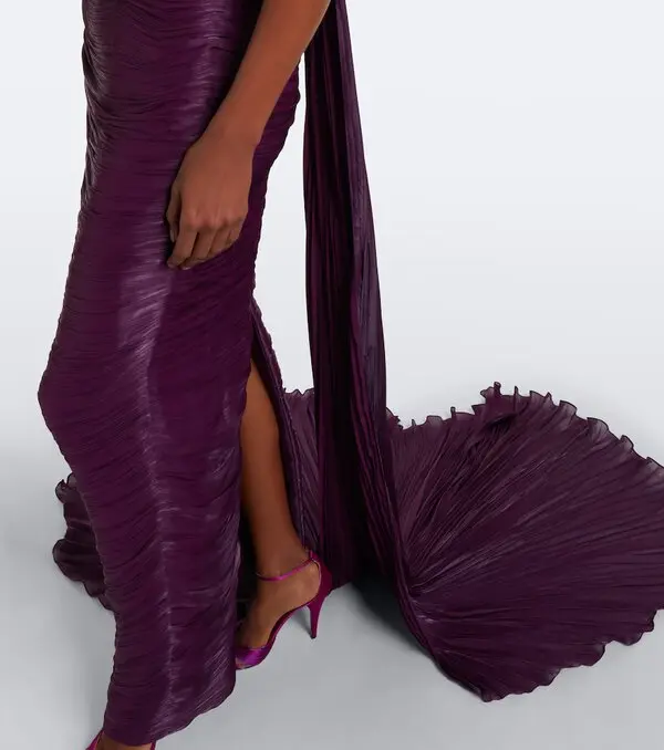 MARMAR HALIM Pleated Off-shoulder Bustier Gown