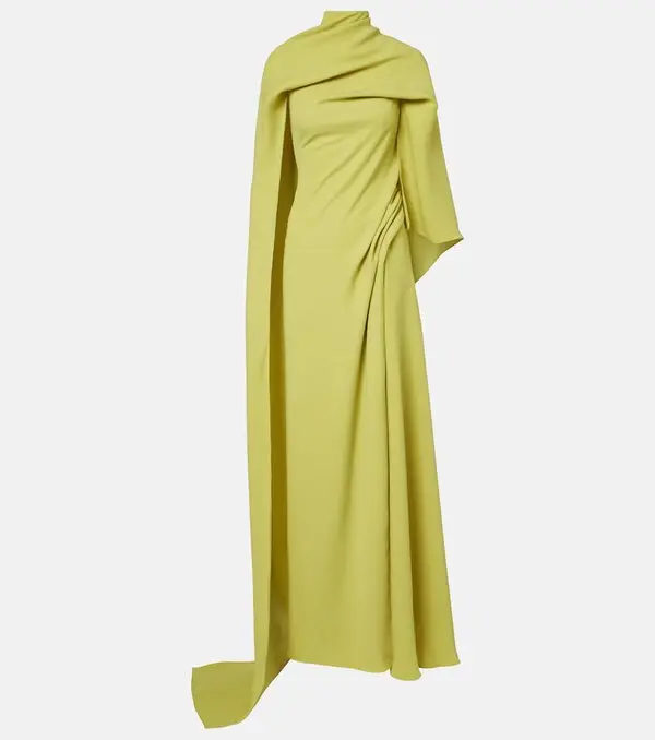 MARMAR HALIM Caped Draped Gown - Green