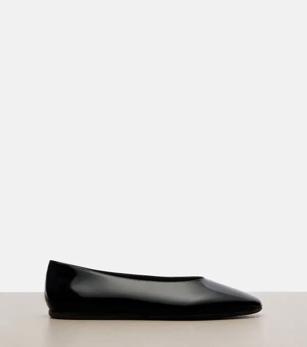 Prada Leather Ballet Flats - Black