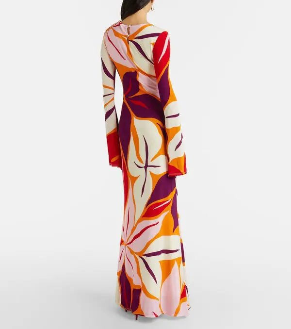 CALA DE LA CRUZ Amay Floral Jersey Maxi Dress - Multicoloured