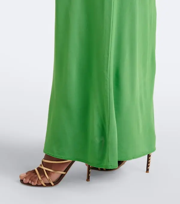 CALA DE LA CRUZ Eres Gathered Jersey Maxi Dress - Green