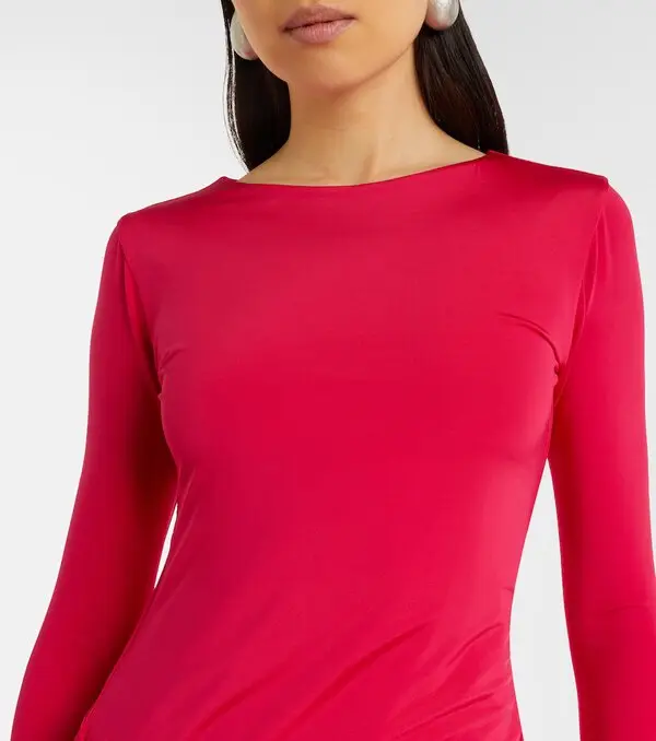 CALA DE LA CRUZ Eres Gathered Jersey Maxi Dress