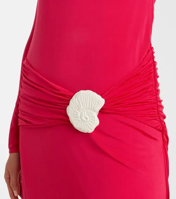 CALA DE LA CRUZ Eres Gathered Jersey Maxi Dress