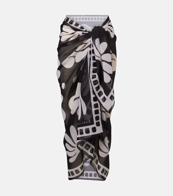CALA DE LA CRUZ Luana Printed Beach Cover-up - Black