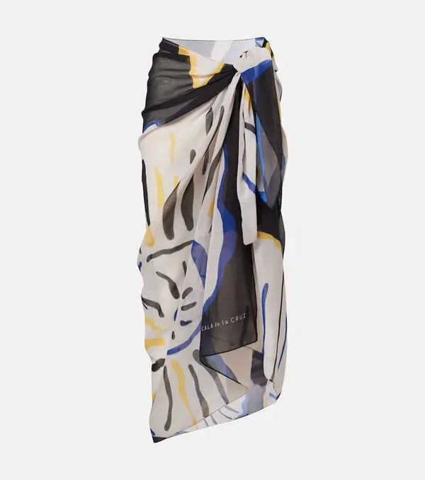 CALA DE LA CRUZ Luana Printed Beach Cover-up - Black