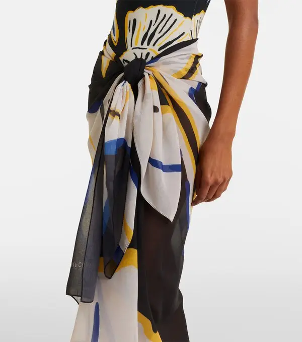 CALA DE LA CRUZ Luana Printed Beach Cover-up - Black