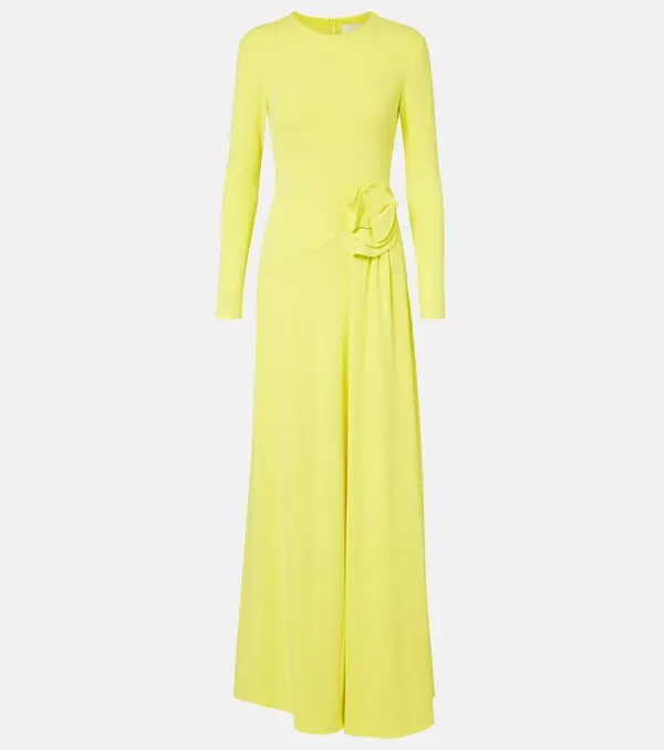 Roland Mouret Floral Appliqué Gown - Yellow