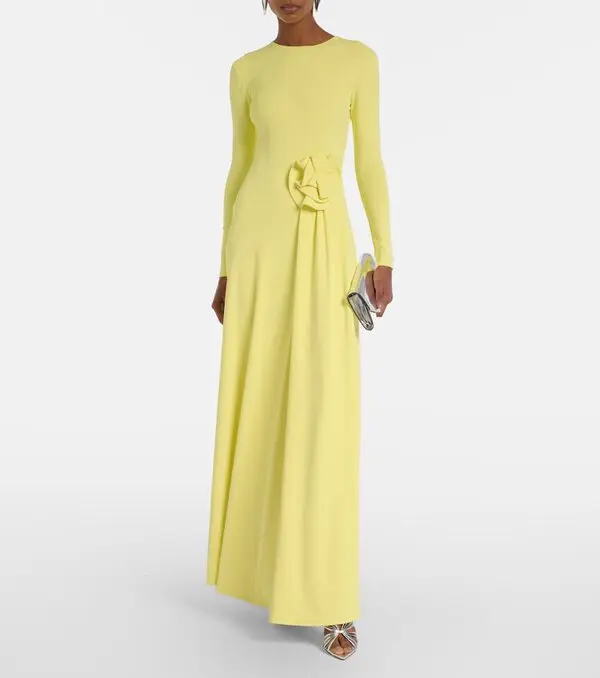 Roland Mouret Floral Appliqué Gown - Yellow