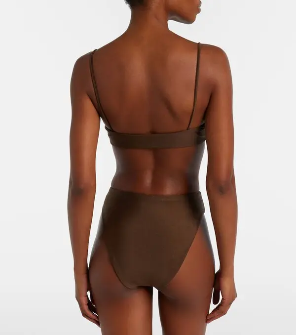 Jade Swim Incline High-rise Bikini Bottoms - Brown