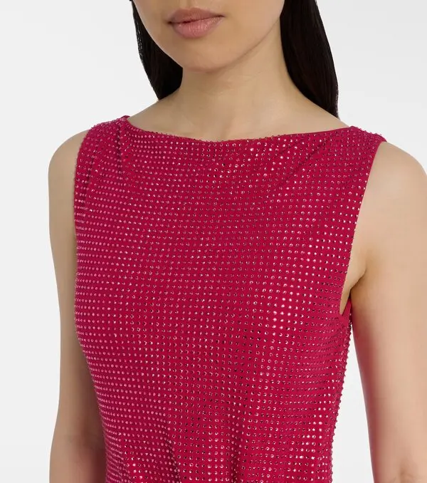 Roland Mouret Floral-appliqué Embellished Gathered Maxi Dress - Pink