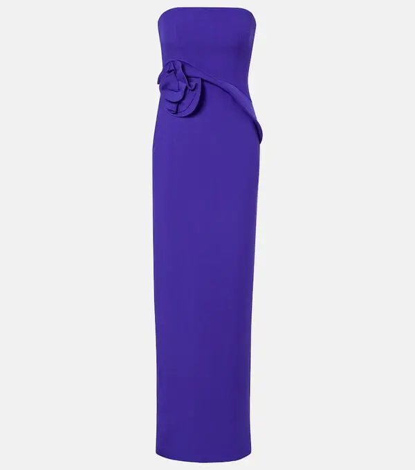 Roland Mouret Floral-appliqué Gown - Purple