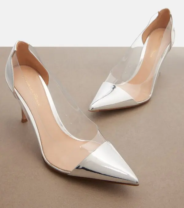 GIANVITO ROSSI Plexi Mirrored Leather And Tpu Pumps