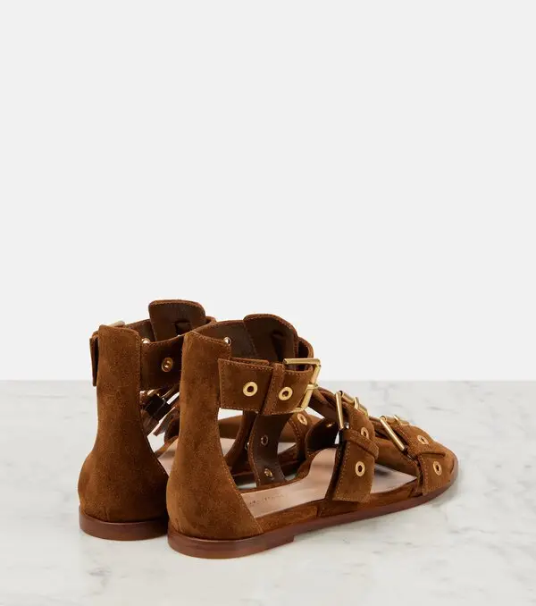 GIANVITO ROSSI Suede Sandals - Brown