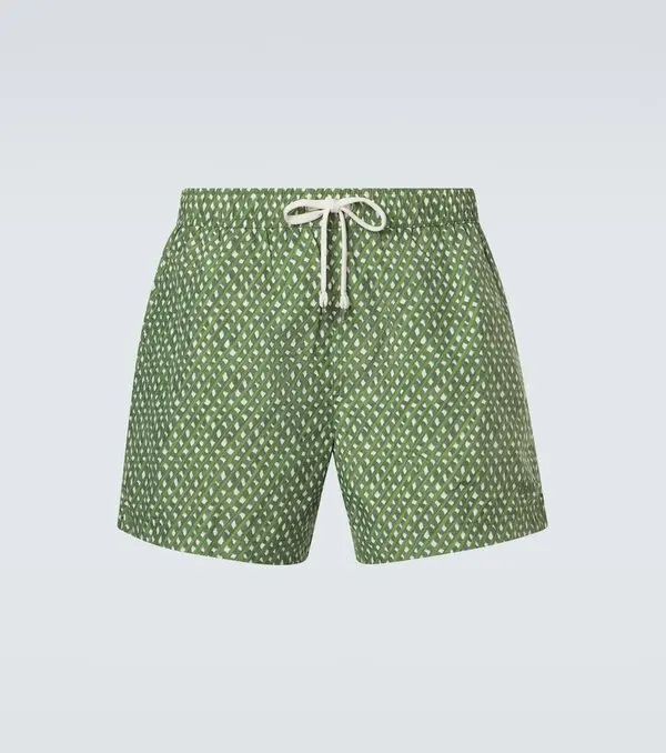 Zegna Printed Swim Trunks - Green