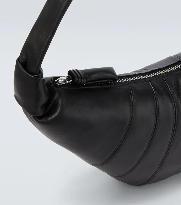 LEMAIRE Croissant Medium Leather Shoulder Bag - Black