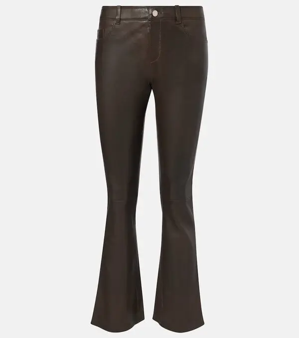 Stouls Dean 22 Leather Flared Pants - Brown