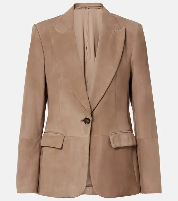 Brunello Cucinelli Suede Blazer - Beige