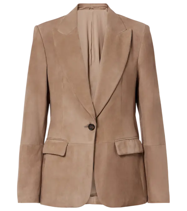 Brunello Cucinelli Suede Blazer - Beige