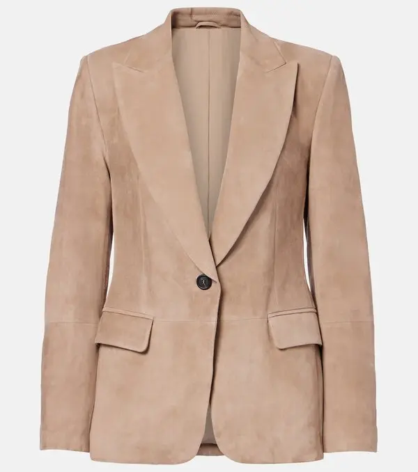 Brunello Cucinelli Suede Blazer - Brown