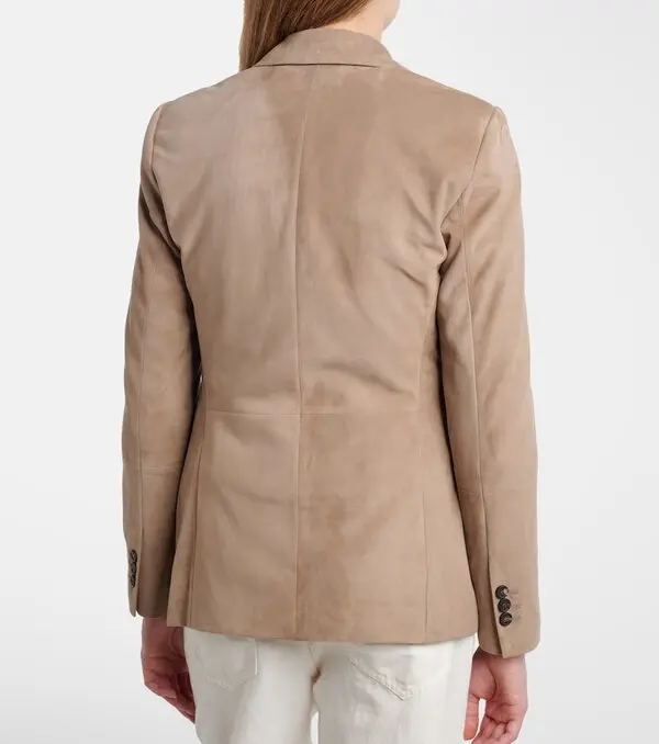 Brunello Cucinelli Suede Blazer - Brown
