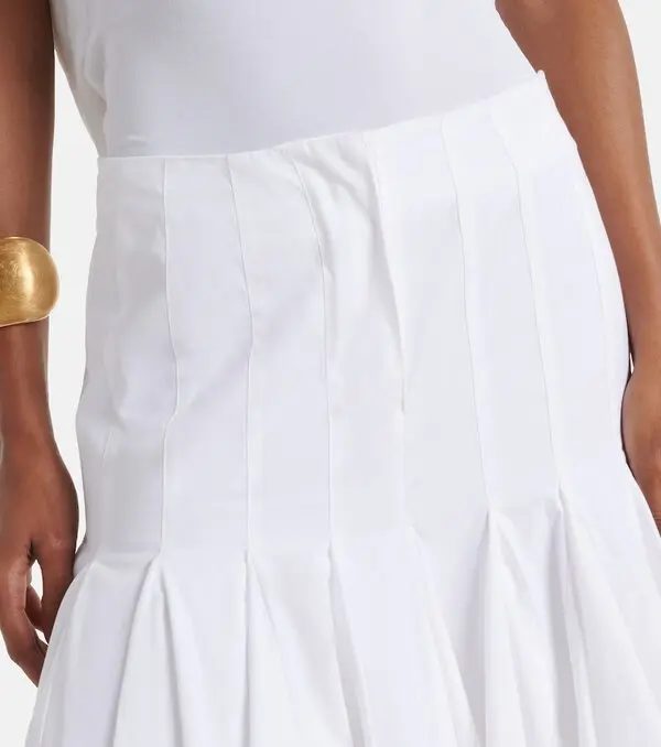 Jacquemus Agave Cotton Poplin Midi Skirt In Panna+panna+uwhite