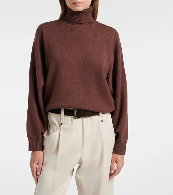 Brunello Cucinelli Cashmere Turtleneck Sweater - Brown