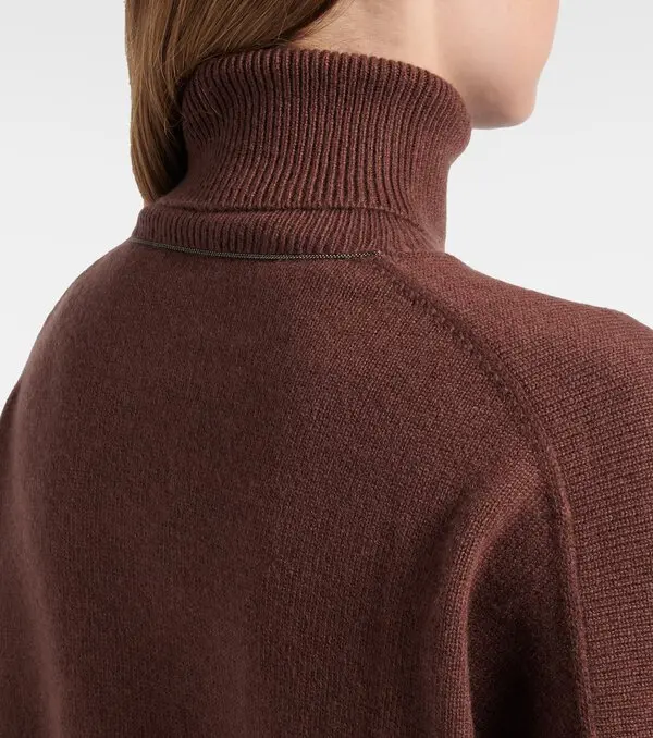Brunello Cucinelli Cashmere Turtleneck Sweater - Brown