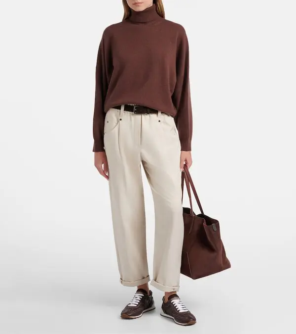 Brunello Cucinelli Cashmere Turtleneck Sweater - Brown