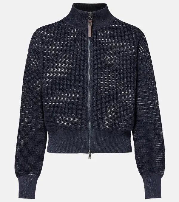 Brunello Cucinelli Cotton-blend Cardigan - Blue