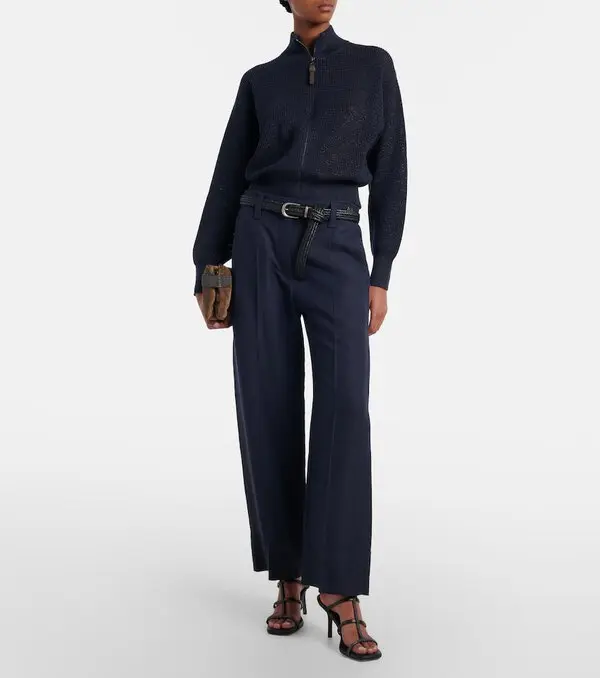 Brunello Cucinelli Cotton-blend Cardigan - Blue
