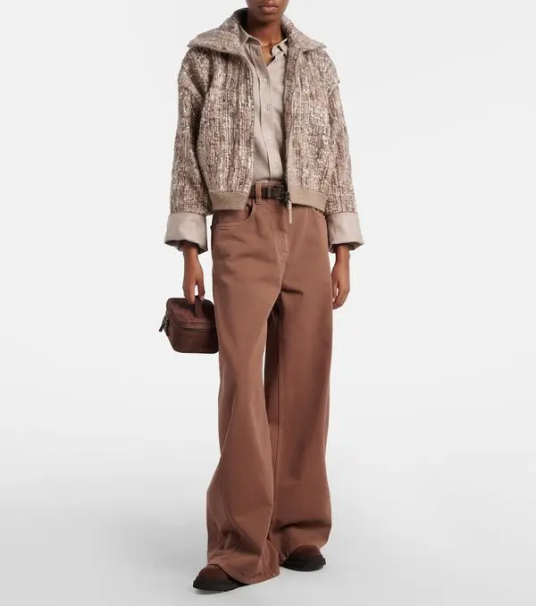 Brunello Cucinelli Monili Wide-leg Jeans - Brown