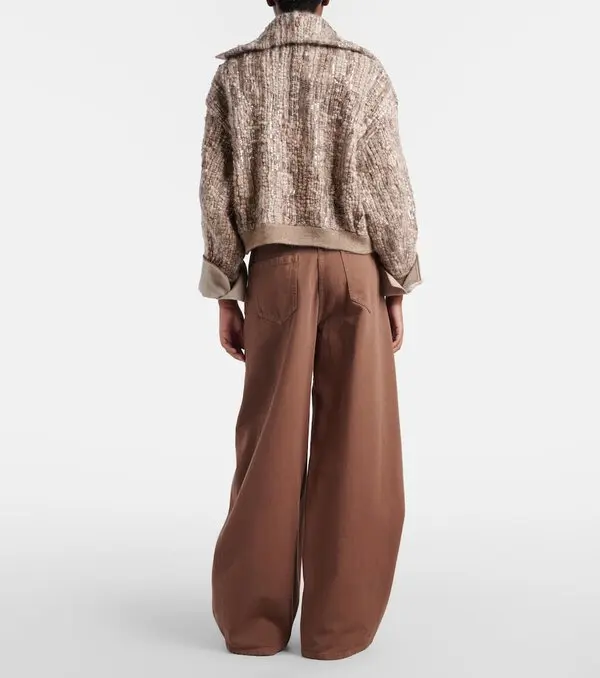 Brunello Cucinelli Monili Wide-leg Jeans - Brown