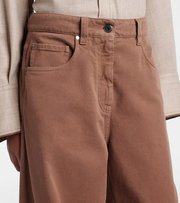 Brunello Cucinelli Monili Wide-leg Jeans - Brown
