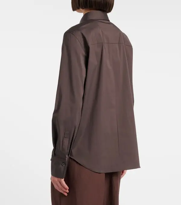 Brunello Cucinelli Monili Cotton-blend Poplin Blouse