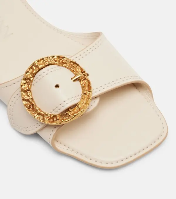 Zimmermann Solena Leather Slides - Beige