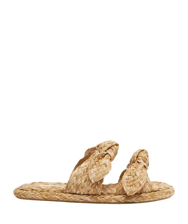 Zimmermann Carousel Raffia Espadrille Slides - Beige
