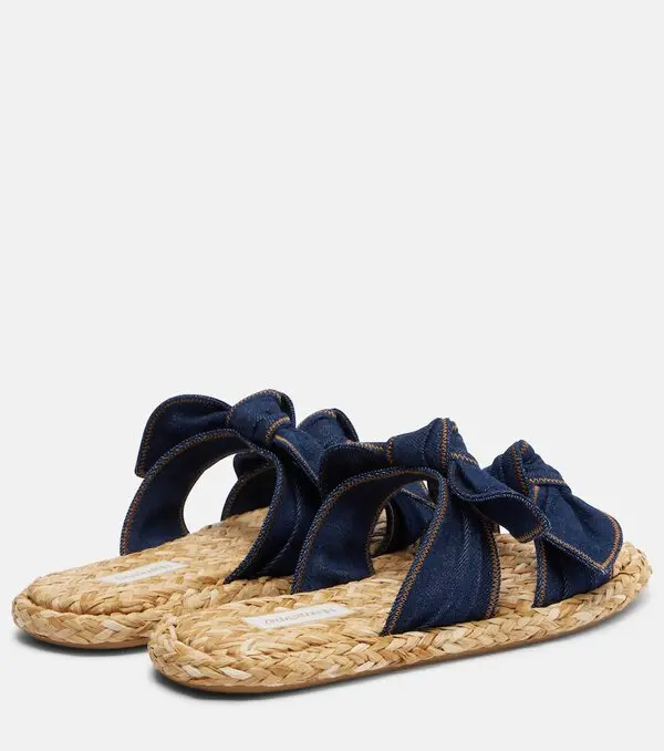Zimmermann Carousel Denim Espadrille Slides - Blue