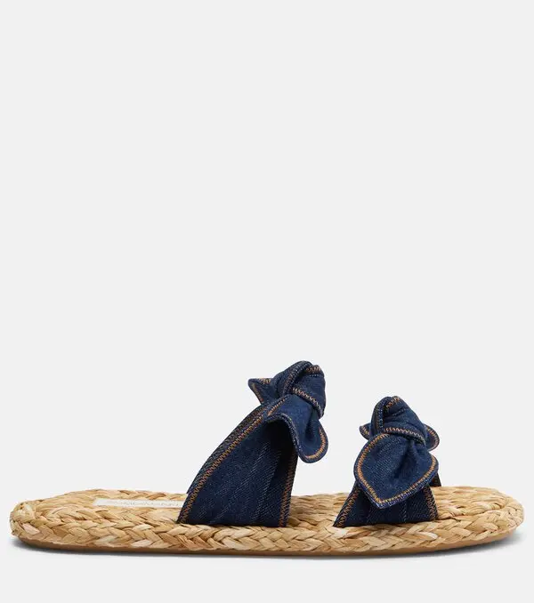 Zimmermann Carousel Denim Espadrille Slides - Blue