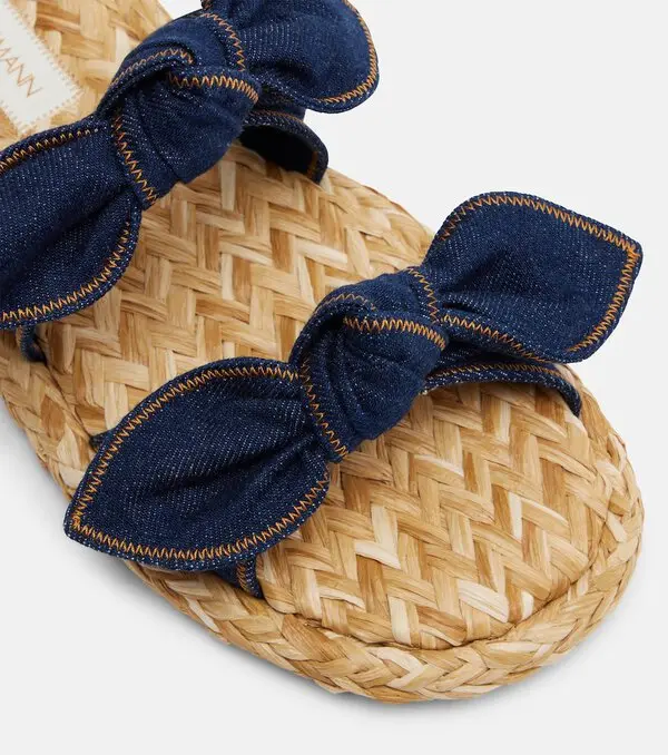 Zimmermann Carousel Denim Espadrille Slides - Blue