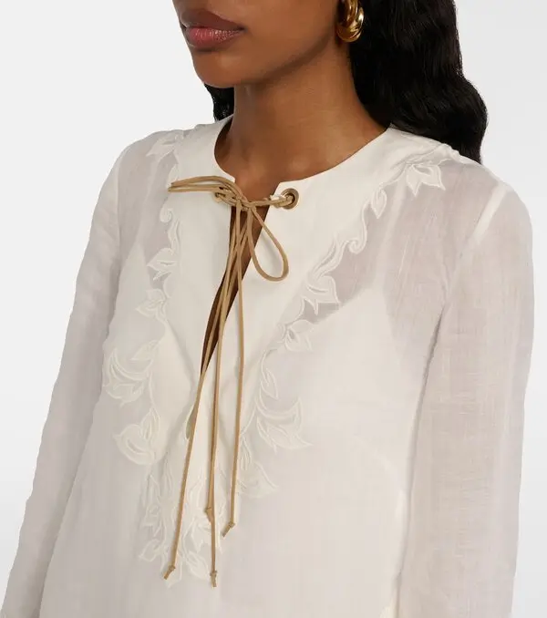Zimmermann Indra Embroidered Mini Dress - White