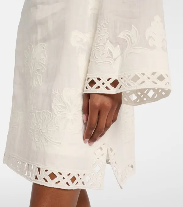 Zimmermann Indra Embroidered Mini Dress - White